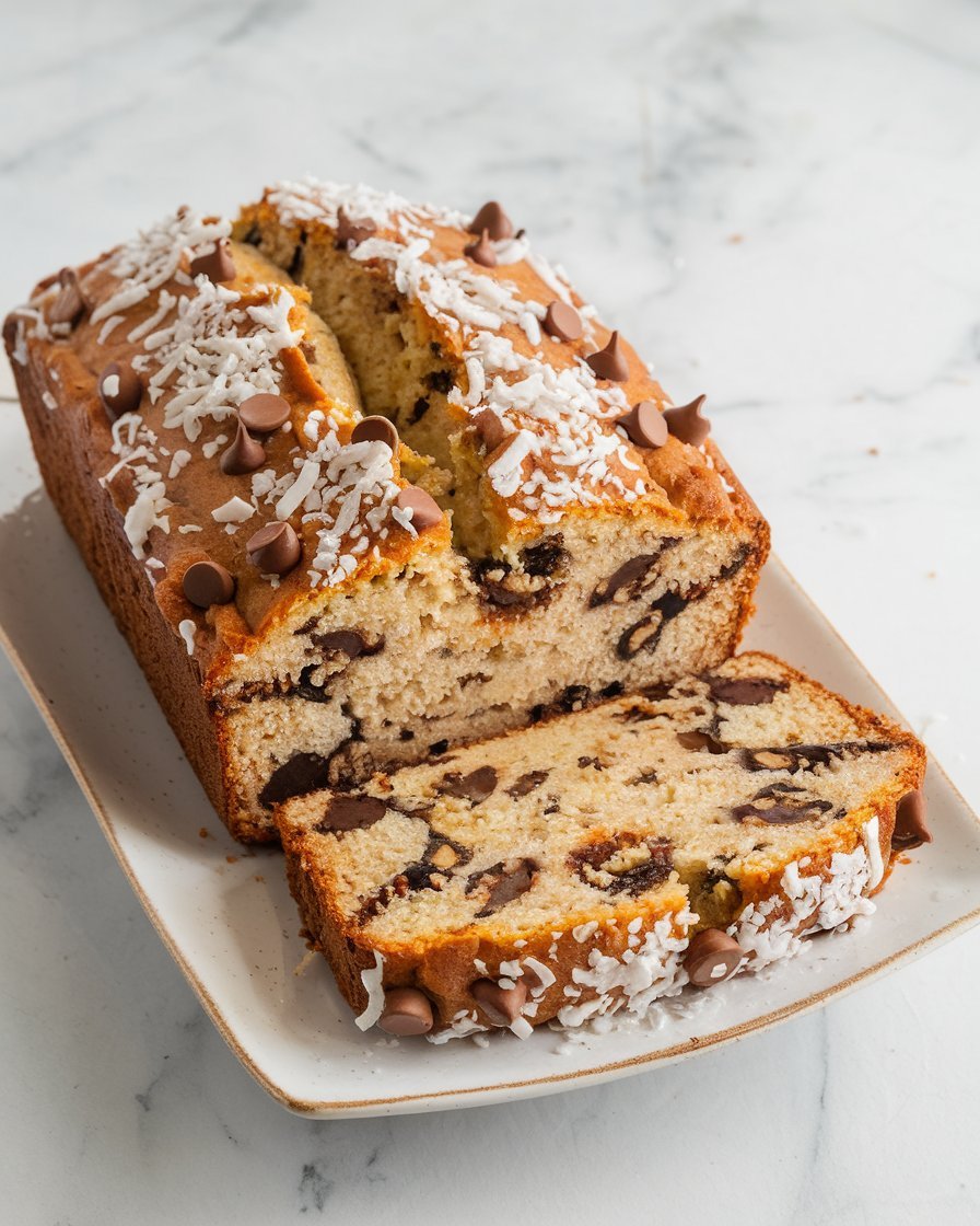 Tropical Paradise Banana Bread Recipe With Chocolate - recipedrizzle.com